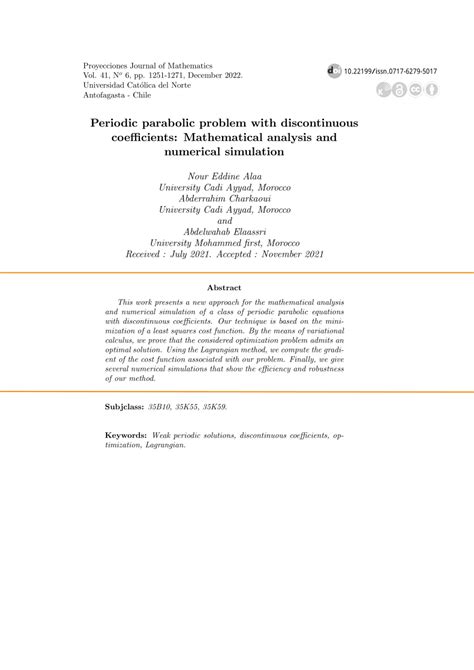 Pdf Periodic Parabolic Problem With Discontinuous Coefficients Mathematical Analysis And