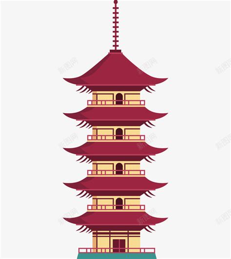 一个红色日系宝塔矢量图png图片免费下载 素材7nxpkpjqe 新图网