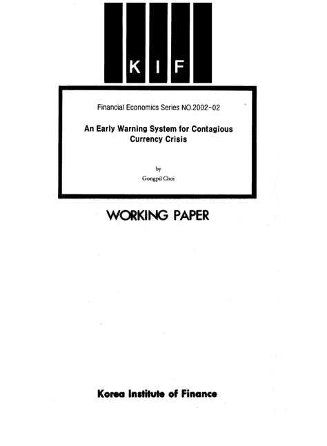 Pdf An Early Warning System For Contagious Currency Crisis