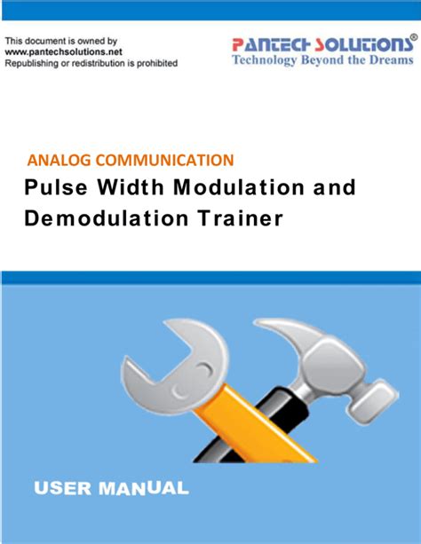 PWM Modulation Demodulation Trainer User Manual