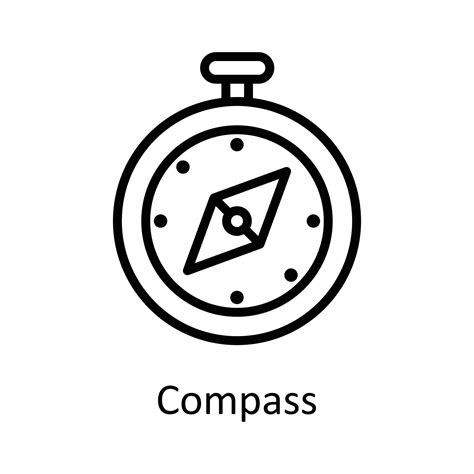 Compass Vector Outline Icon Design Illustration User Interface Symbol On White Background Eps