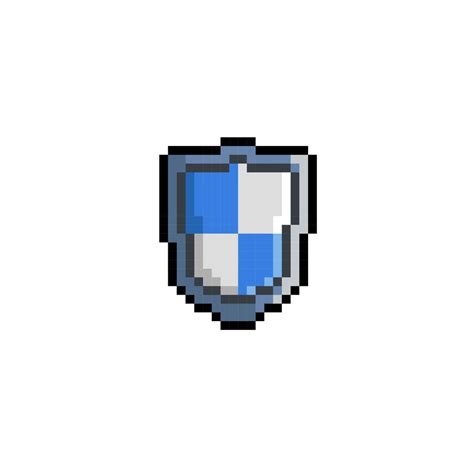 Blue And White Shield In Pixel Art Style 21195019 Vector Art At Vecteezy
