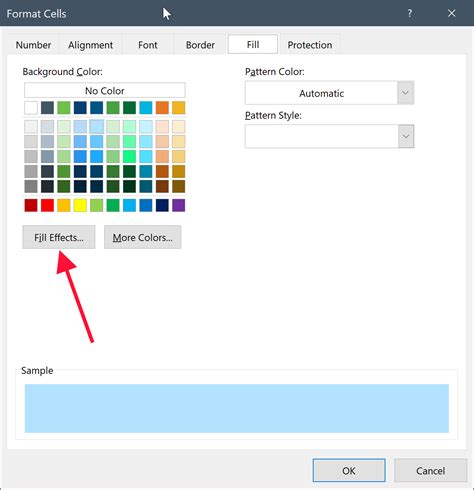 apply or remove a cell shading in excel for mac missing fill effects