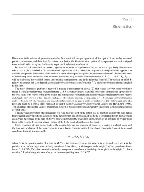 Theory Of Applied Robotics Pdf Kinematics Rotation