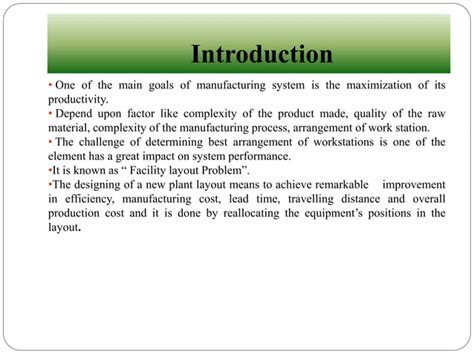 Plant Layout Optimization In Crane Manufacturing Using Craft And Slp Pptx