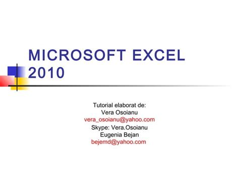Microsoft Excel 2010 Ppt