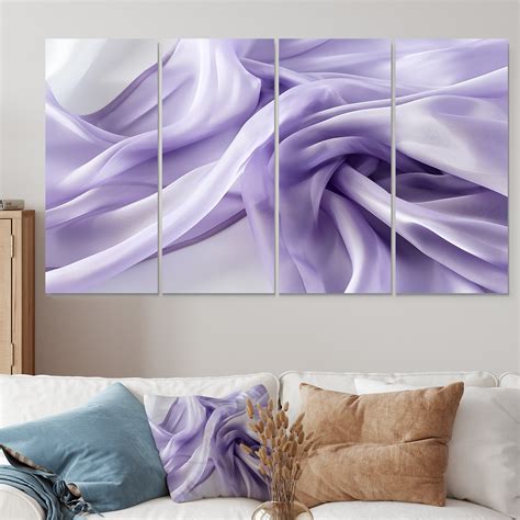 Ivy Bronx Whie And Purple Fab Waves Iii Abstract Geometric 4 Piece