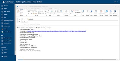 Modelscape Governance Demo MATLAB Simulink