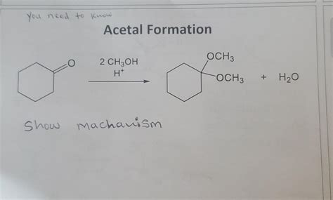 Solved Acetal Formation H2ch3oh Show Machavism