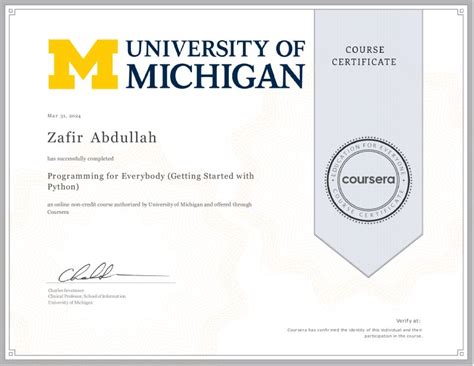 Completed Python Course On Coursera Zafir Abdullah Posted On The