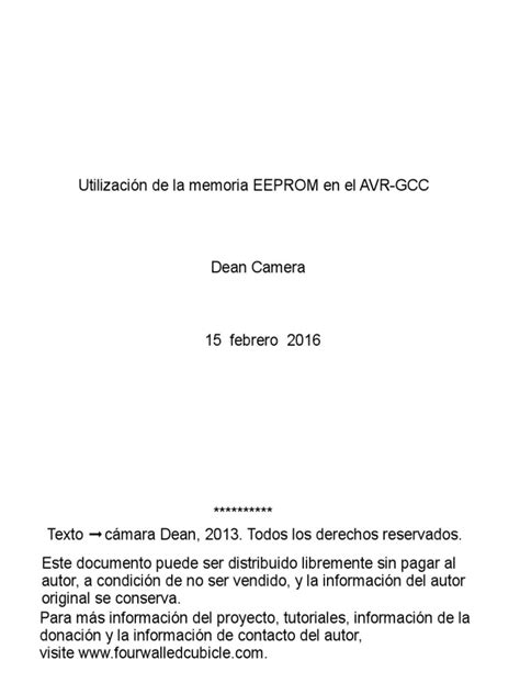 utilizaciÃ n de la memoria eeprom en el avr gcc descargar gratis pdf