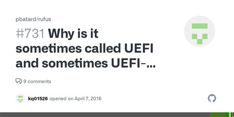 Why Is It Sometimes Called UEFI And Sometimes UEFI CSM Issue Pbatard Rufus GitHub