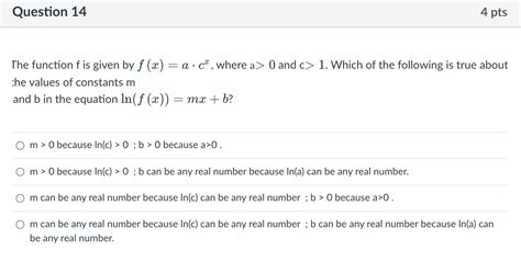 Solved The Function F Is Given By F X Acx Where A And Chegg Com