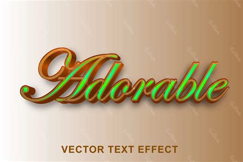 Adorable Elvish Green Font Style Effect Vector File Illustrator Premium