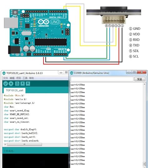 Tof10120 Laser Range Sensor Module 10 180cm Distance Sensor Rs232