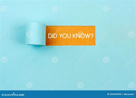 Did You Know Text On Torn Paper Stock Illustration Illustration Of