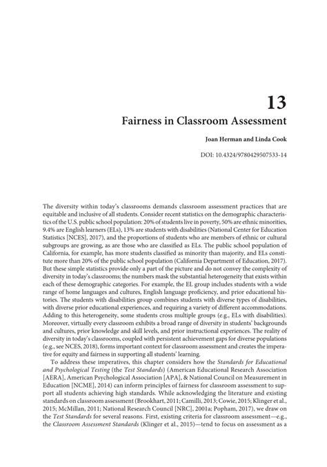 Pdf Fairness In Classroom Assessment