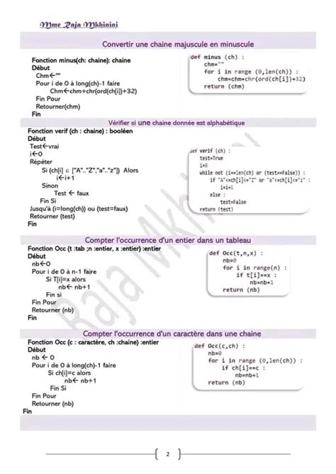 Bac Sc De L Informatique Algorithme Et Programmation Les Sous Programmes Algorithme Et Python