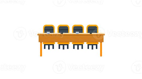 Classroom Setup With Long Table And Chairs For Educational Or Meeting Purposes 59934252 Png