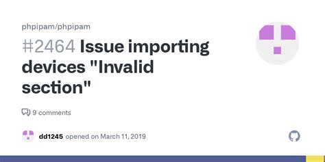 Issue Importing Devices Invalid Section Issue Phpipam Phpipam GitHub