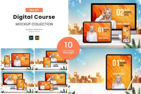Digital Course Mockup Bundle Graphic By DesignOverdose Creative Fabrica