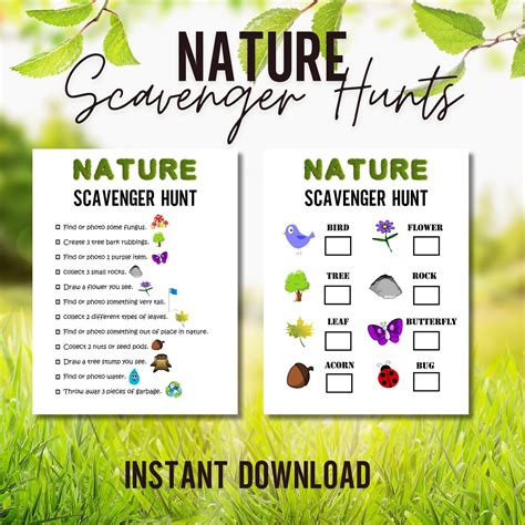 Outdoor Nature Scavenger Hunt List