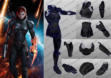 3d Model Mass Effect 3 N7 Femshep Armor Diy Cosplay Pepakura Foam Vr