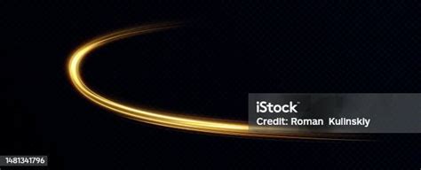 황금빛 소용돌이 광속 모션 효과 가벼운 흔적 반짝이는 물결 모양의 길 벡터 곡선에 대한 스톡 벡터 아트 및 기타 이미지 곡선 금색 돌기 Istock