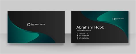 현대 우아한 간단한 깨끗한 짙은 녹색 흰색과 검은 색 명함 디자인 벡터 템플릿 창조적 인 전문 기술 기업 스타일 0명에 대한 스톡 벡터 아트 및 기타 이미지 Istock