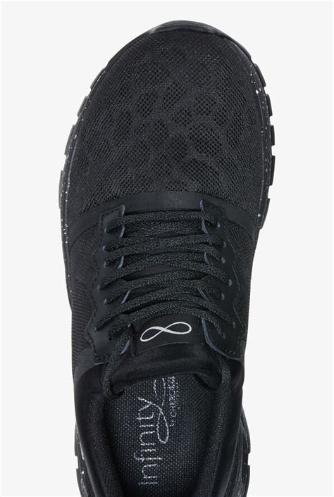 Infinity By Cherokee Womens Fly Black Speckled Athletic Lace Up Shoes