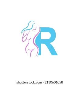 Sexy Woman Icon Front Letter R Stock Vector Royalty Free Shutterstock