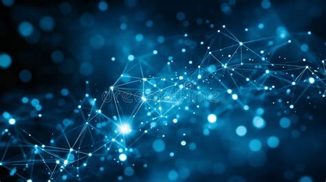 Vibrant Blue Abstract Digital Background With Glowing Lines And Nodes Representing Connections