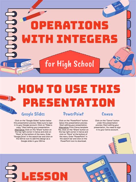 Operations With Integers Lesson For High School Pdf Multiplication