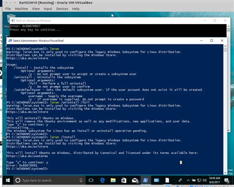 Wsl Lxrun Uninstall Install Error X And X B On Win Build Issue