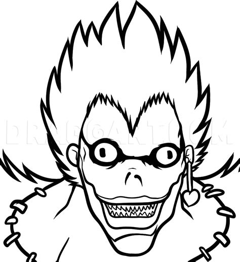 Deathnote Coloring Pages Ryuk Stencil How To Draw Ryuk Naruto Sketch