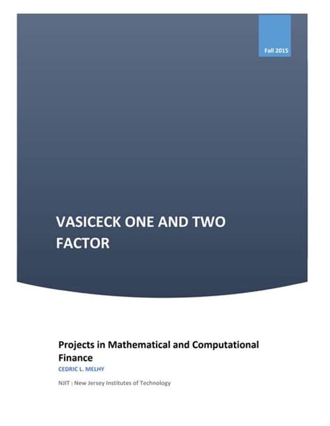 Vasicek Model Project Pdf