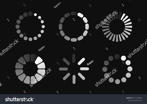 Set Loading Icon Progress Bar Upload Stock Vector Royalty Free