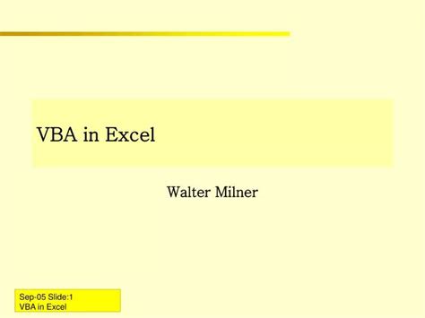 PPT VBA In Excel PowerPoint Presentation Free Download ID 546686