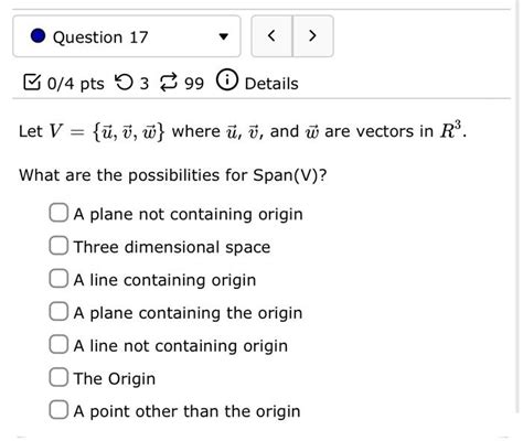 Solved Let V U V W Where U V And W Are Vectors In R3 Chegg Com