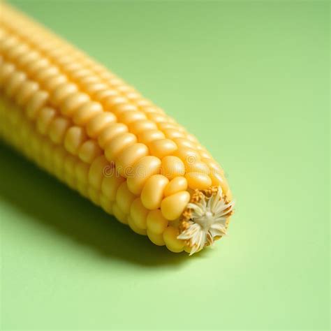 A Single Corn Kernel Close Up Showing Intricate Texture On A Pastel