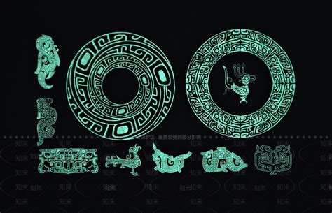 中式中国古代青铜器纹样图案墙饰挂件su模型下载【id1153377408】知末su模型网