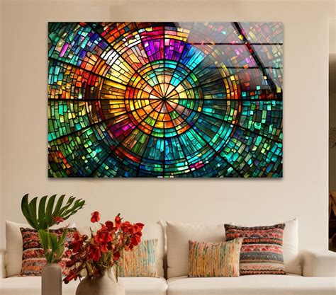 Tempered Glass Wall Art Colorful Stained Wall Art Stained Glass Art