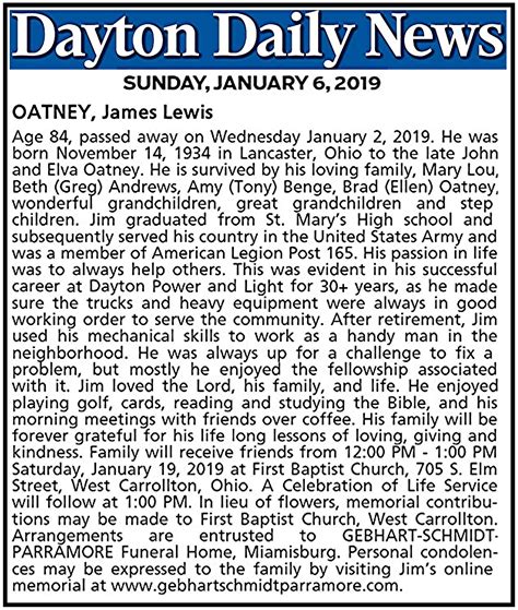 James Lewis “jim” Oatney 1934 2019 Find A Grave Memorial