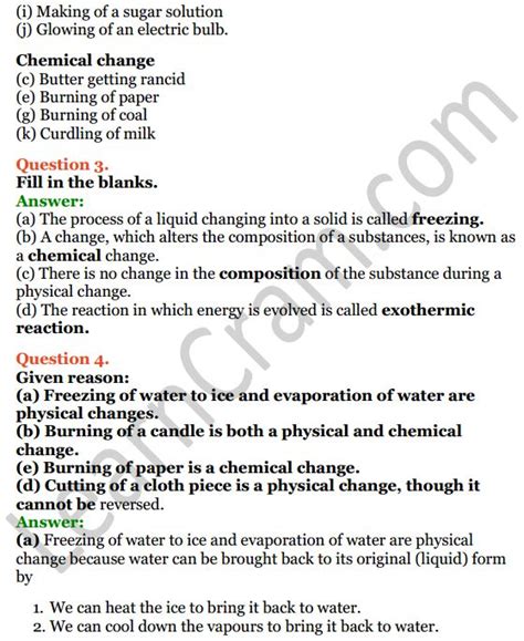 Selina Concise Chemistry Class ICSE Solutions Chapter Physical And Chemical Changes