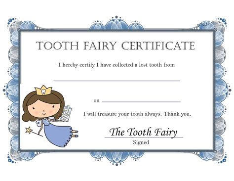 39 Free Printable Tooth Fairy Certificate Templates Pdf