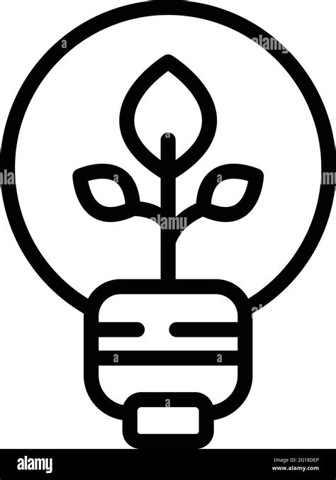 Eco Smart Lightbulb Icon Outline Eco Smart Lightbulb Vector Icon For Web Design Isolated On