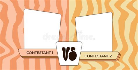 Versus Groovy Retro Comparison Blank Vs Vector Background Template