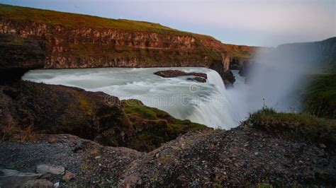 Amazing Gullfoss Waterfall Stock Image Image Of Blue 349520437