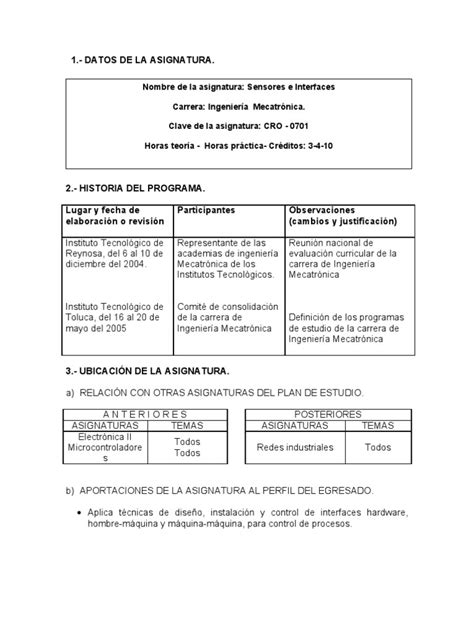 Sensores E Interfaces Pdf Mecatrónica Periférico
