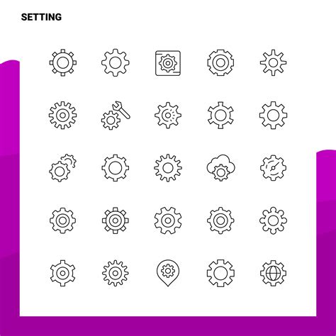 Set Of Setting Line Icon Set 25 Icons Vector Minimalism Style Design Black Icons Set Linear